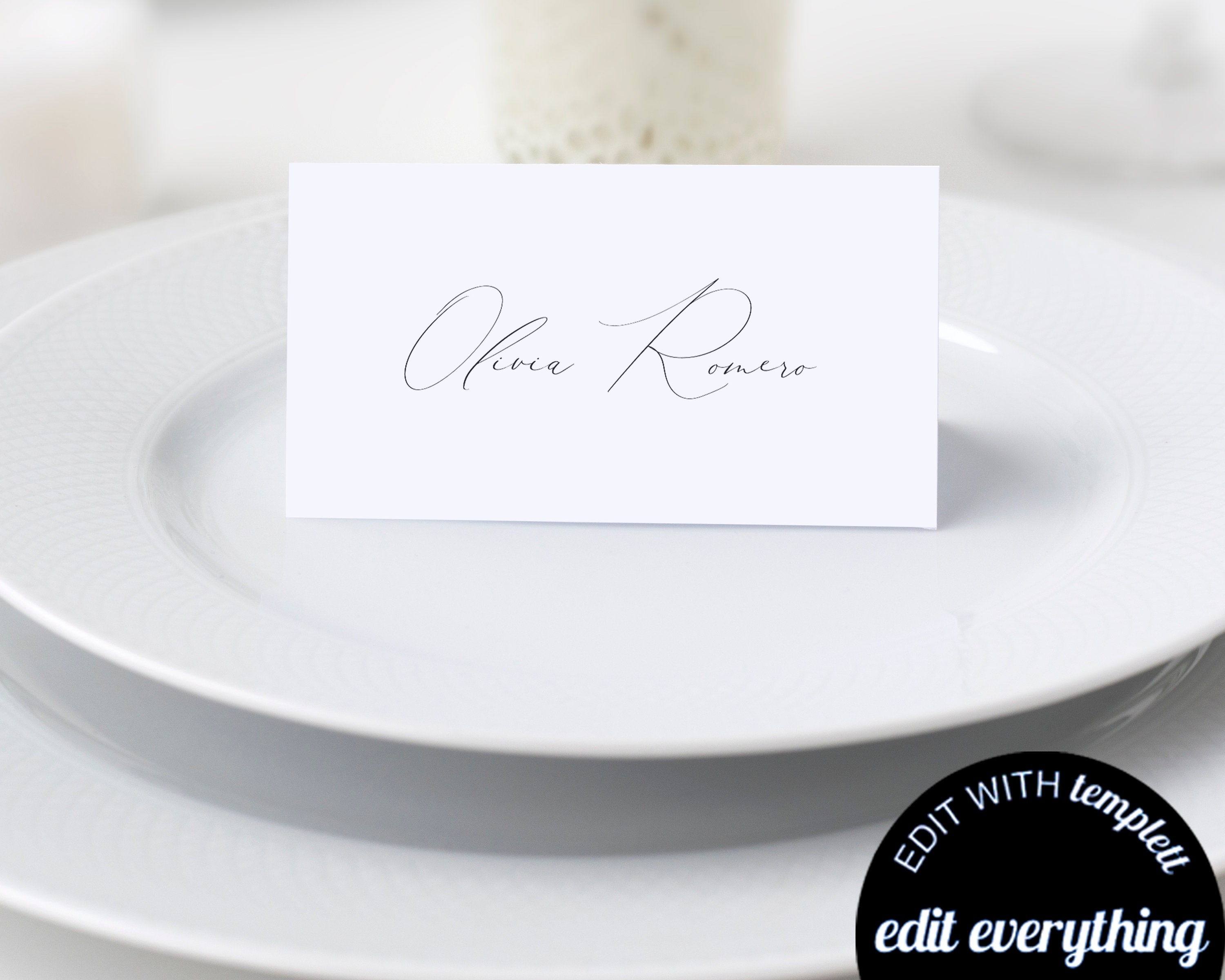 Invitations & Announcements Paper Modern Place Cards Template Printable ...