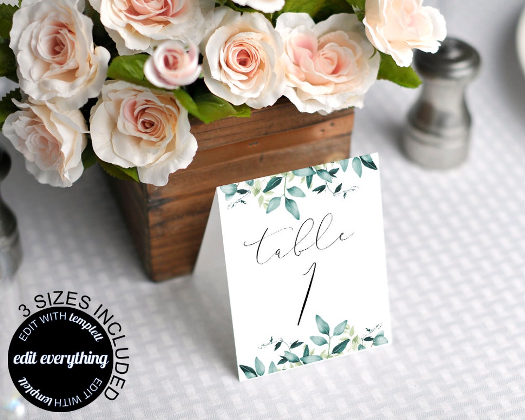 Wedding Table Card Template - Printable Table Cards - Wedding Table ...