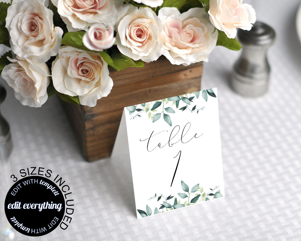 Wedding Table Card Template - Printable Table Cards - Wedding Table ...