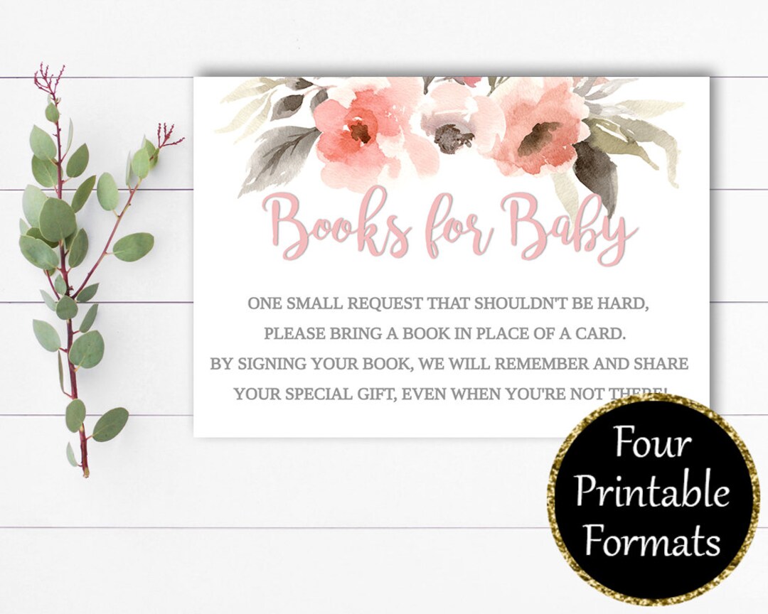 Books for Baby Cards Baby Shower Books for Baby Book Request Card Bring ...