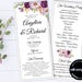 Tea Length Wedding Program Template Floral Ceremony Program | Etsy
