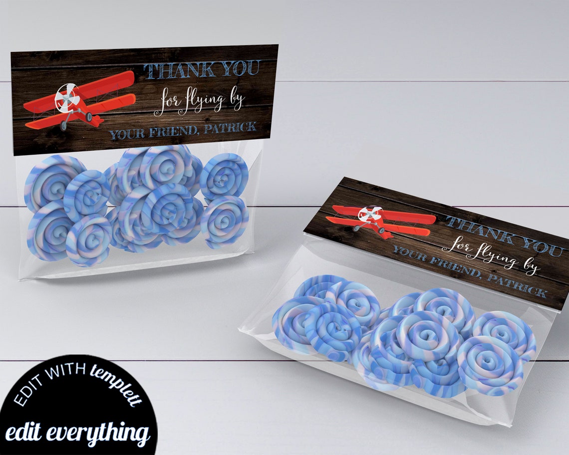 Printable Candy Bag Toppers Editable Treat Bag Toppers - Etsy