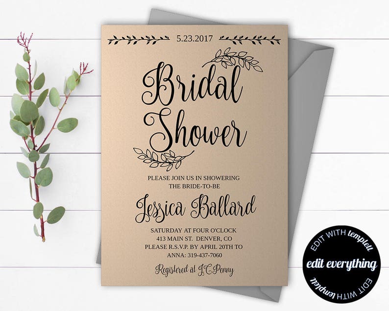 Rustic Bridal Shower Invitation Country Bridal Shower Invite - Etsy