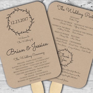Printable Wedding Program Template Kraft Paper Wedding - Etsy