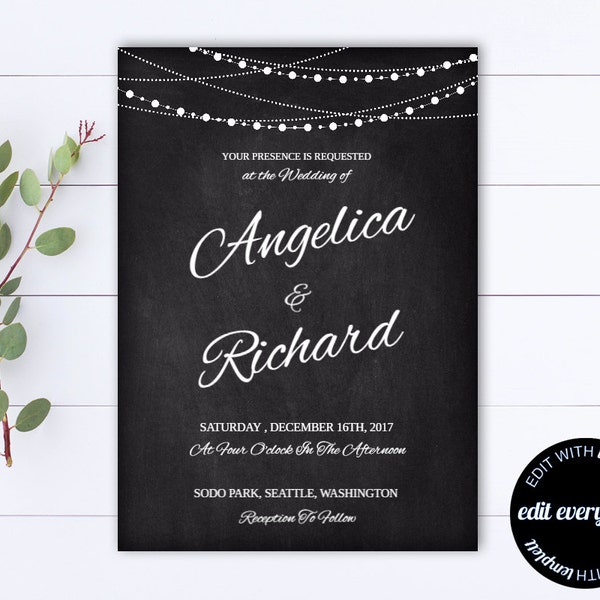 Chalkboard Invites - Etsy