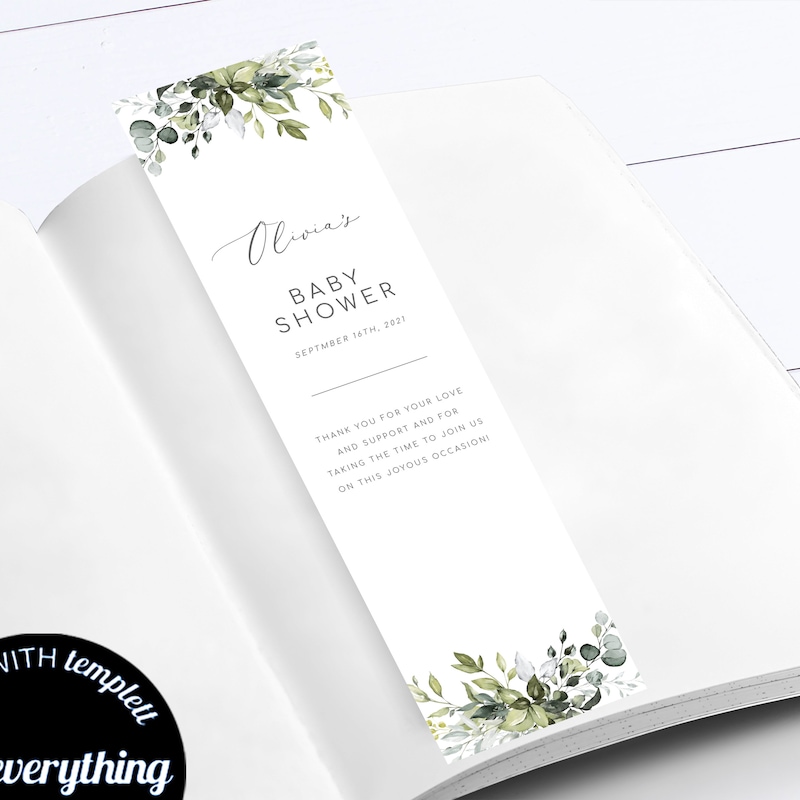 Baby Shower Bookmark - Etsy