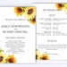 Sunflower Wedding Program Template Sunflower Floral Program - Etsy