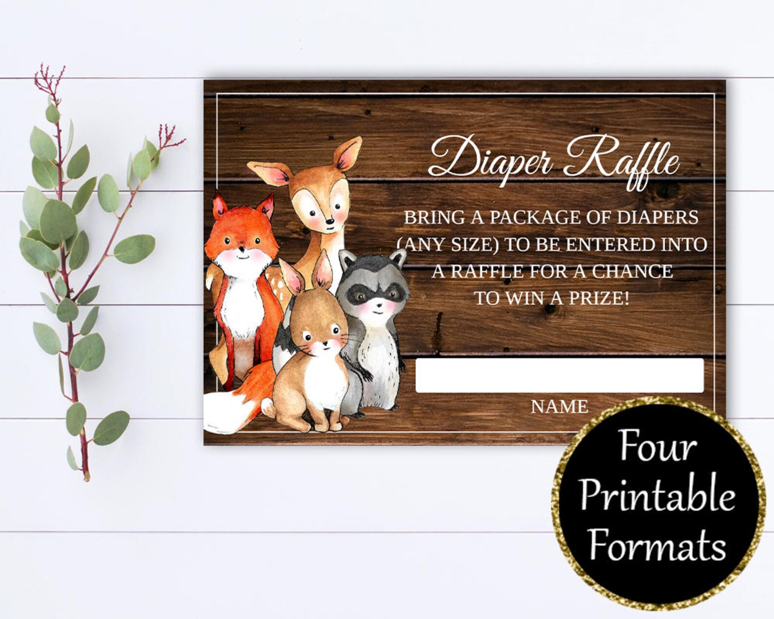 Diaper Raffle Ticket Baby Shower Games Diaper Raffle Card Baby | Etsy