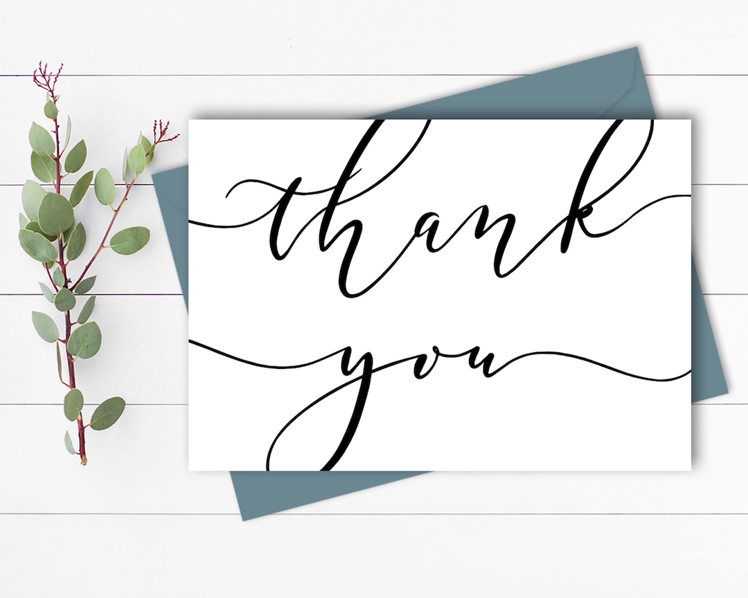Simple Thank You Card Modern Thank You Template Printable Thank You ...