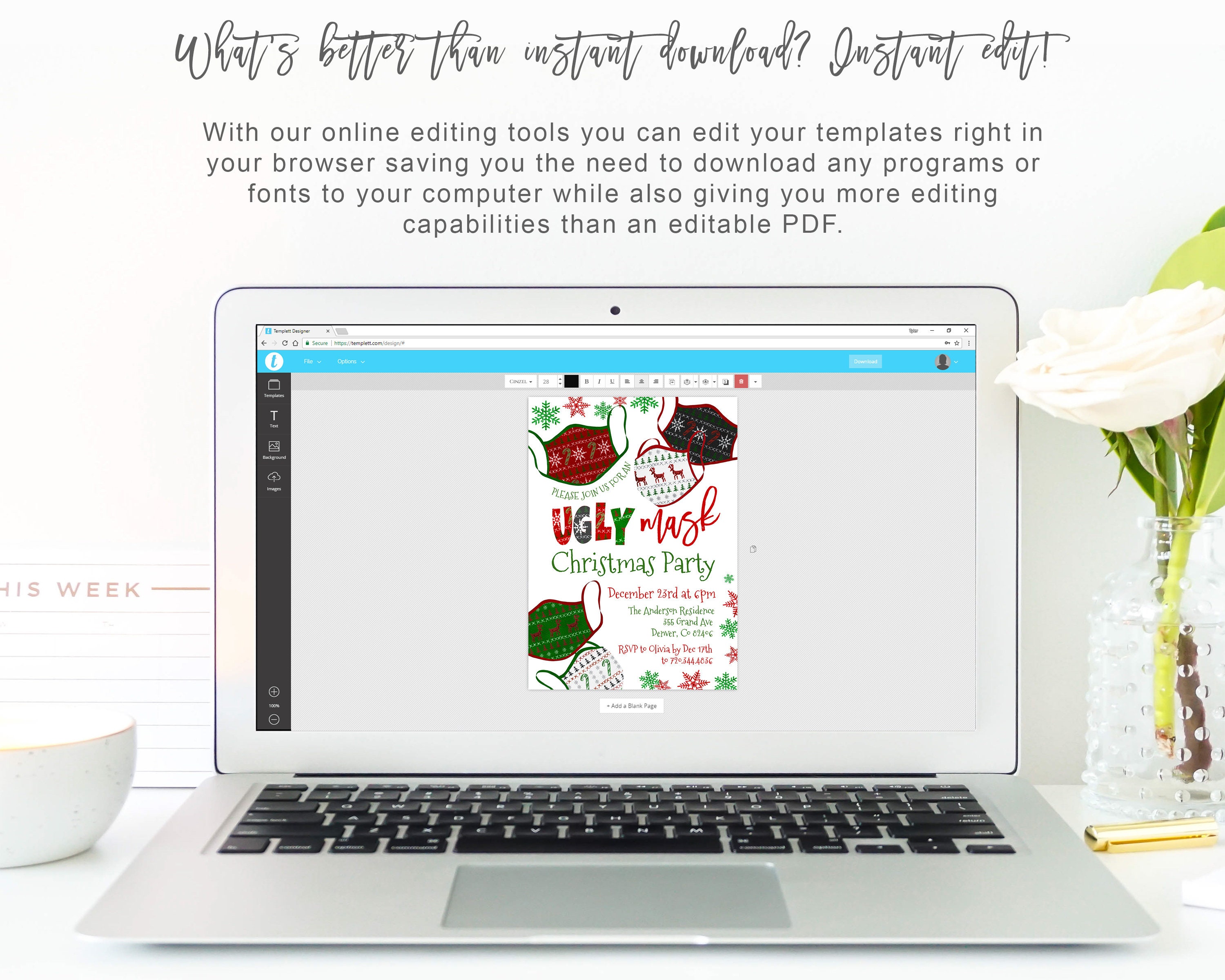 Editable Ugly Mask Christmas Party Invitation Template Ugly - Etsy