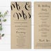 Mr and Mrs Wedding Program Template Tea Length Wedding - Etsy