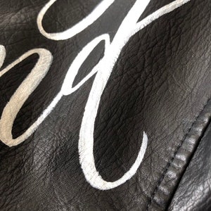 Hand-painted Leather Jacket Calligraphy, Custom Bride Jacket ...