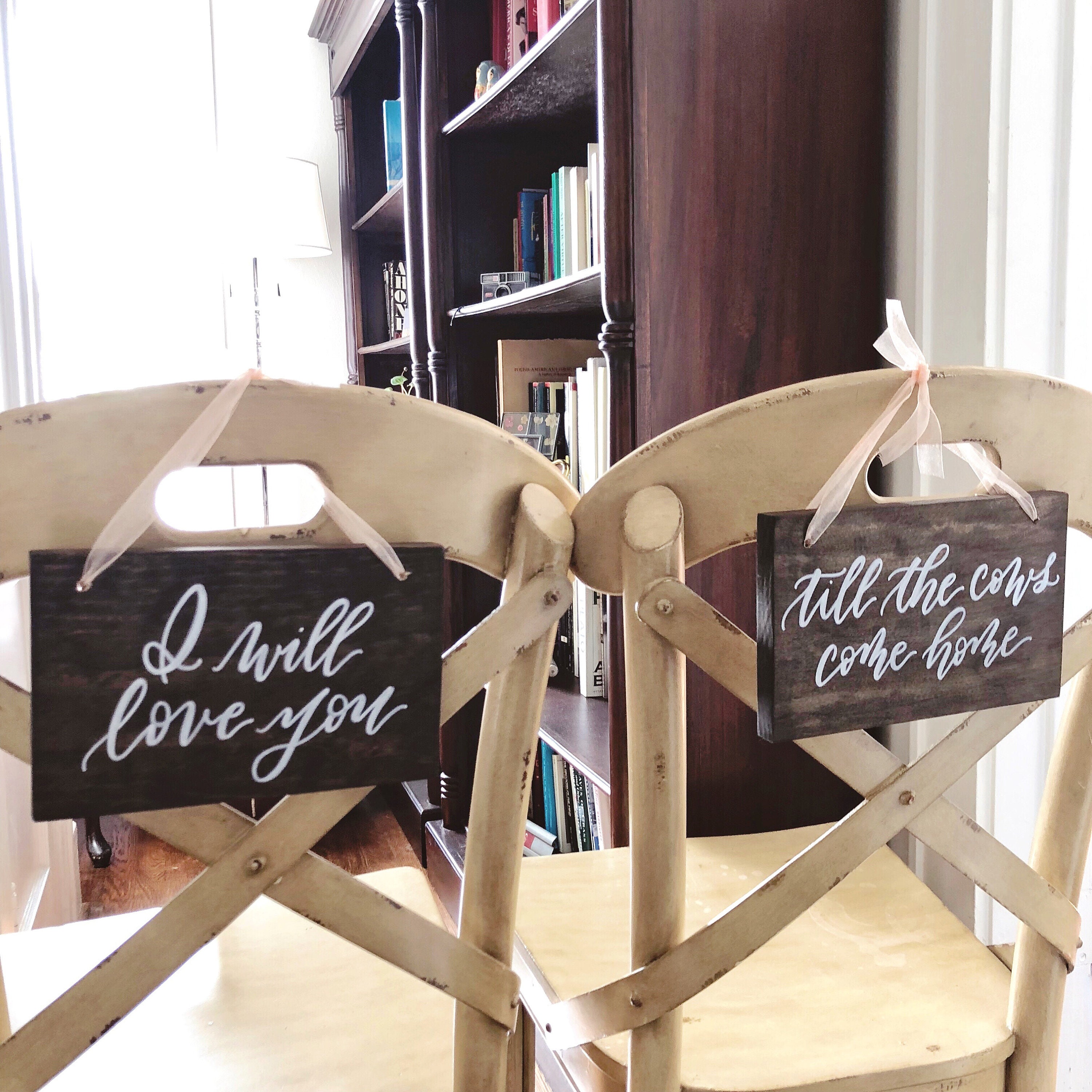 Hand-painted Chair Signs Calligraphy Wood Signs for Weddings - Etsy