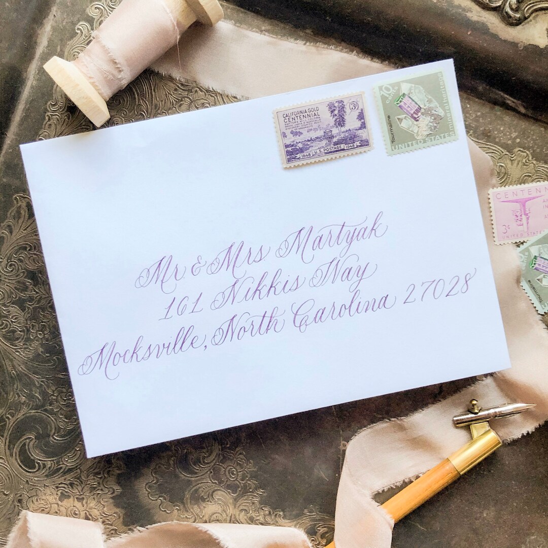 Calligraphy Envelope Addressing - LUCILLE STYLE // Modern Calligraphy ...