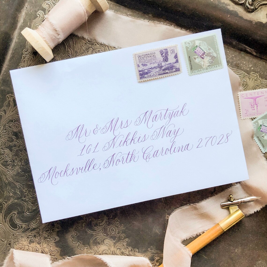 Calligraphy Envelope Addressing LUCILLE STYLE // Modern Calligraphy for ...