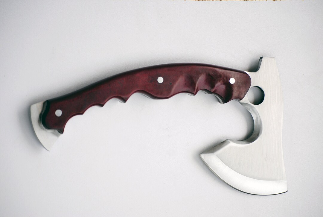 Hand Forged 5160 High Carbon Steel Axe With Rose Wood Handle, Viking ...