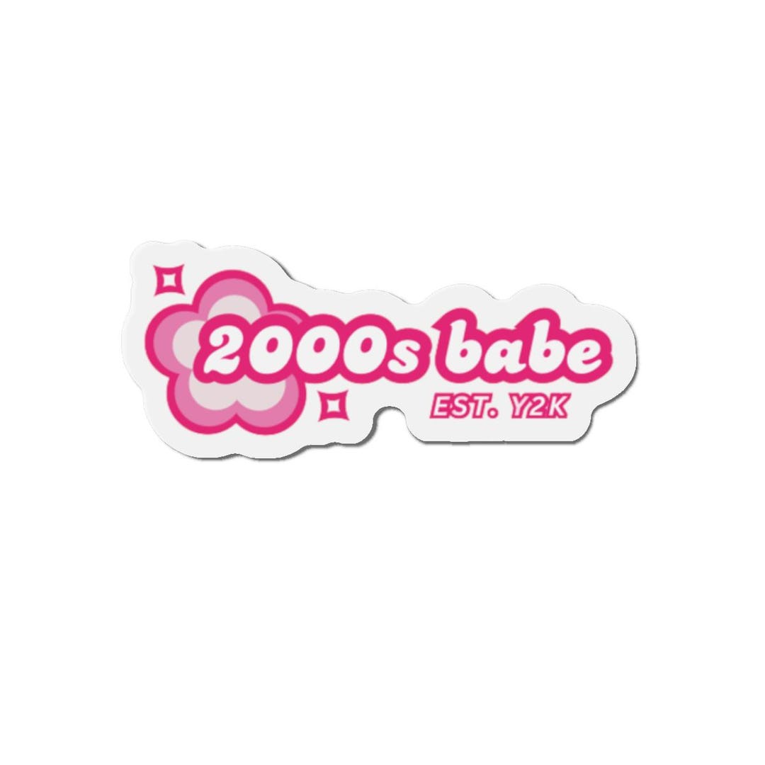 2000s Babe Die-cut Magnet | Y2K Retro Pink Flower Design - Etsy UK