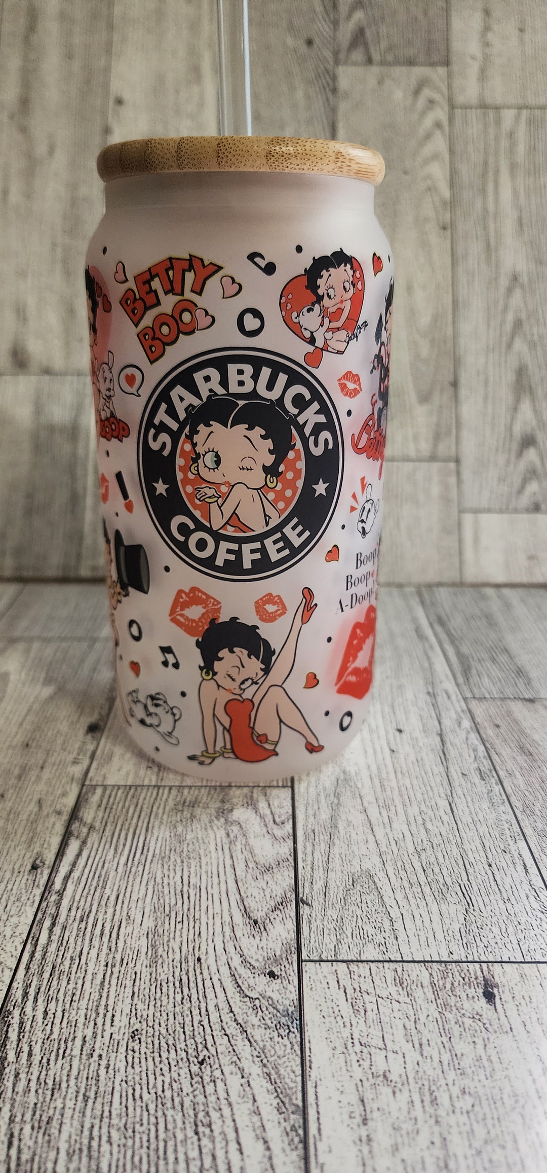 Betty Boop Glass Can Mug - Etsy