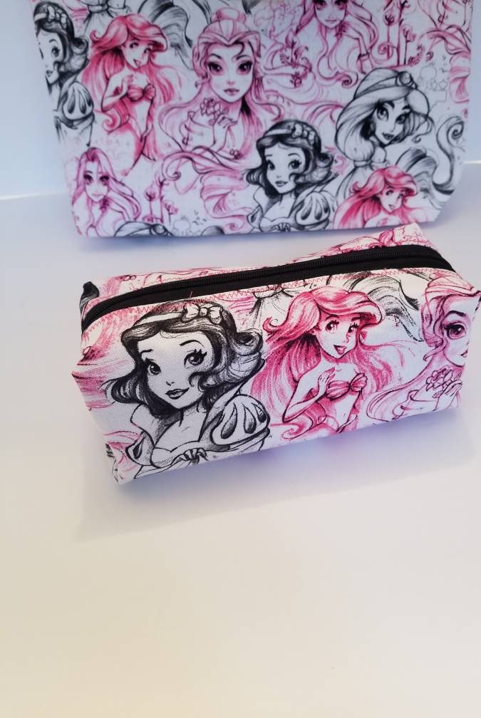 Disney Princess Tote Bag and Pencils Pouches. Zipper Bag. - Etsy
