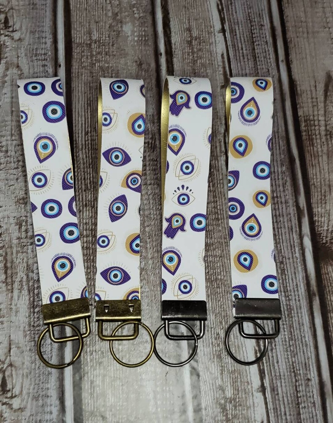 Evil Eye Faux Leather Keychain - Etsy