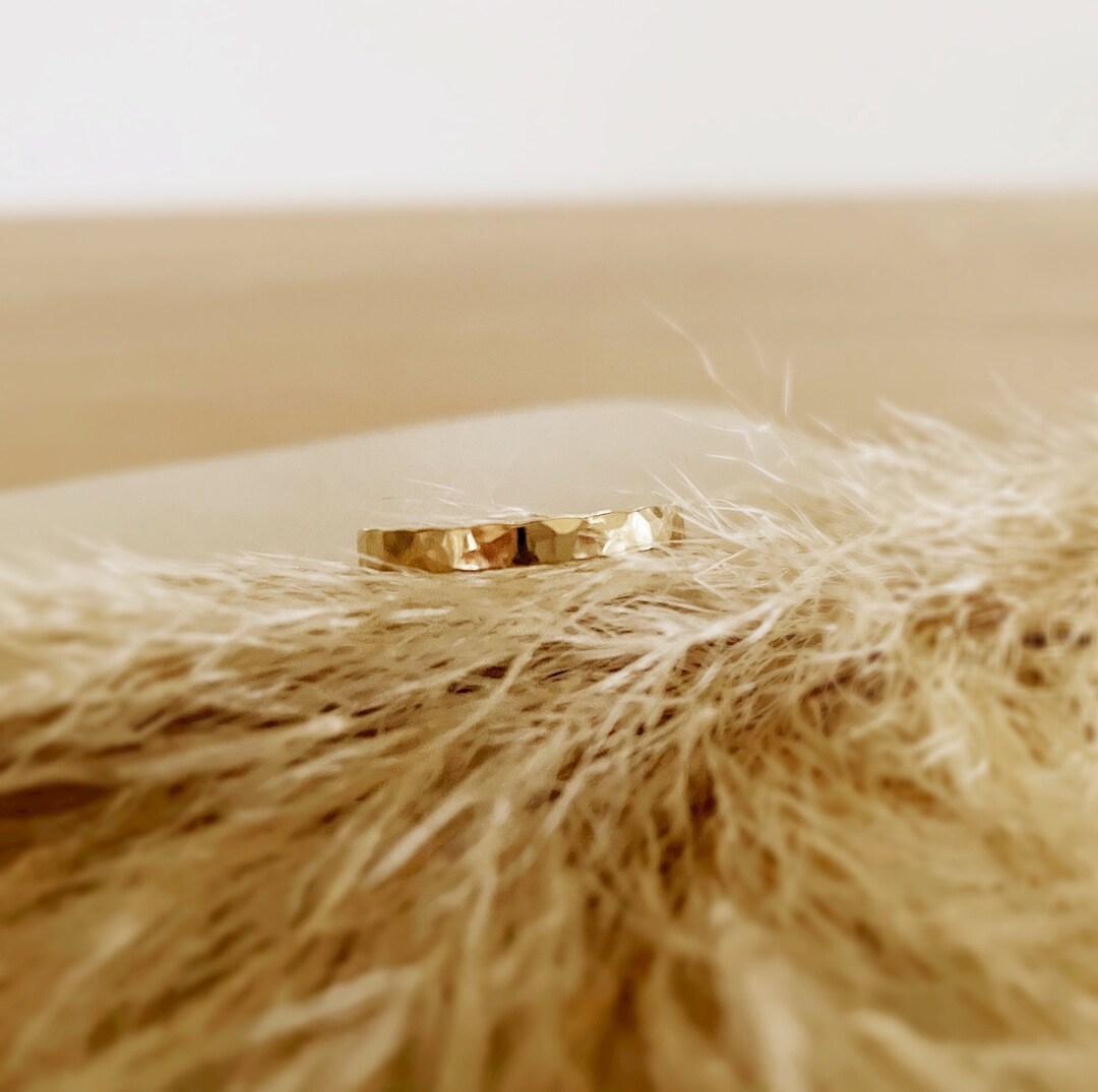 Almara 14K GOLD FILLED Hammered Stacking RING /simple Stacking Band ...