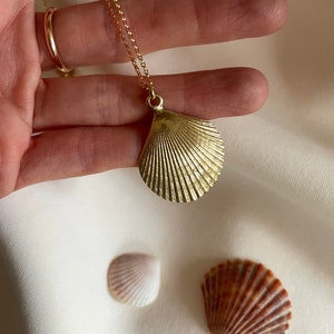Everly SHELL PENDANT NECKLACE/ Shell Layering Necklace/ Long Statement ...