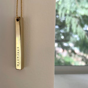 Laney Solid Brass RECTANGLE BAR Necklace/minimalist Necklace/long ...