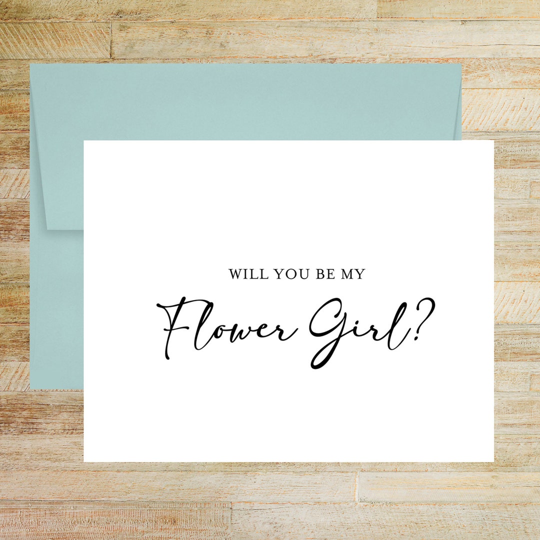Will You Be My Flower Girl Card, Elegant Flower Girl Proposal, Bridal ...