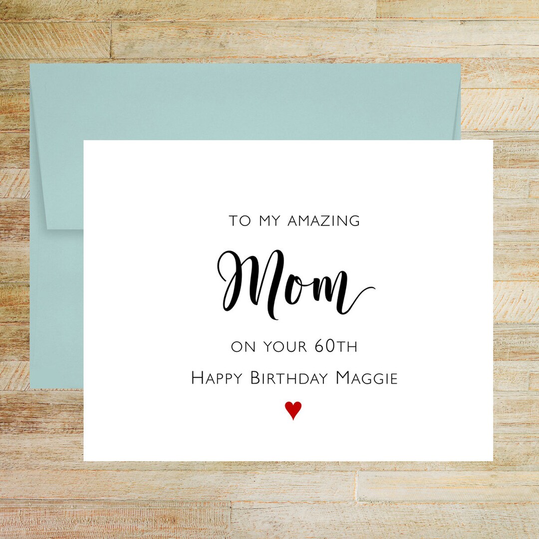 To My Amazing Mom Happy Birthday Card, Personalized Greeting Card ...