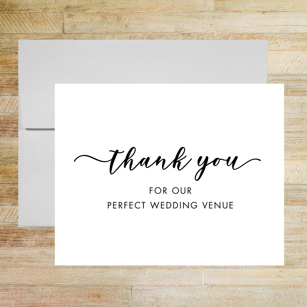 Wedding Venue Thank You Card, Thank You for Our Perfect Event Venue ...