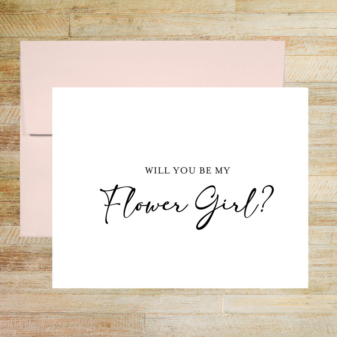 Will You Be My Flower Girl Card, Elegant Flower Girl Proposal, Bridal ...