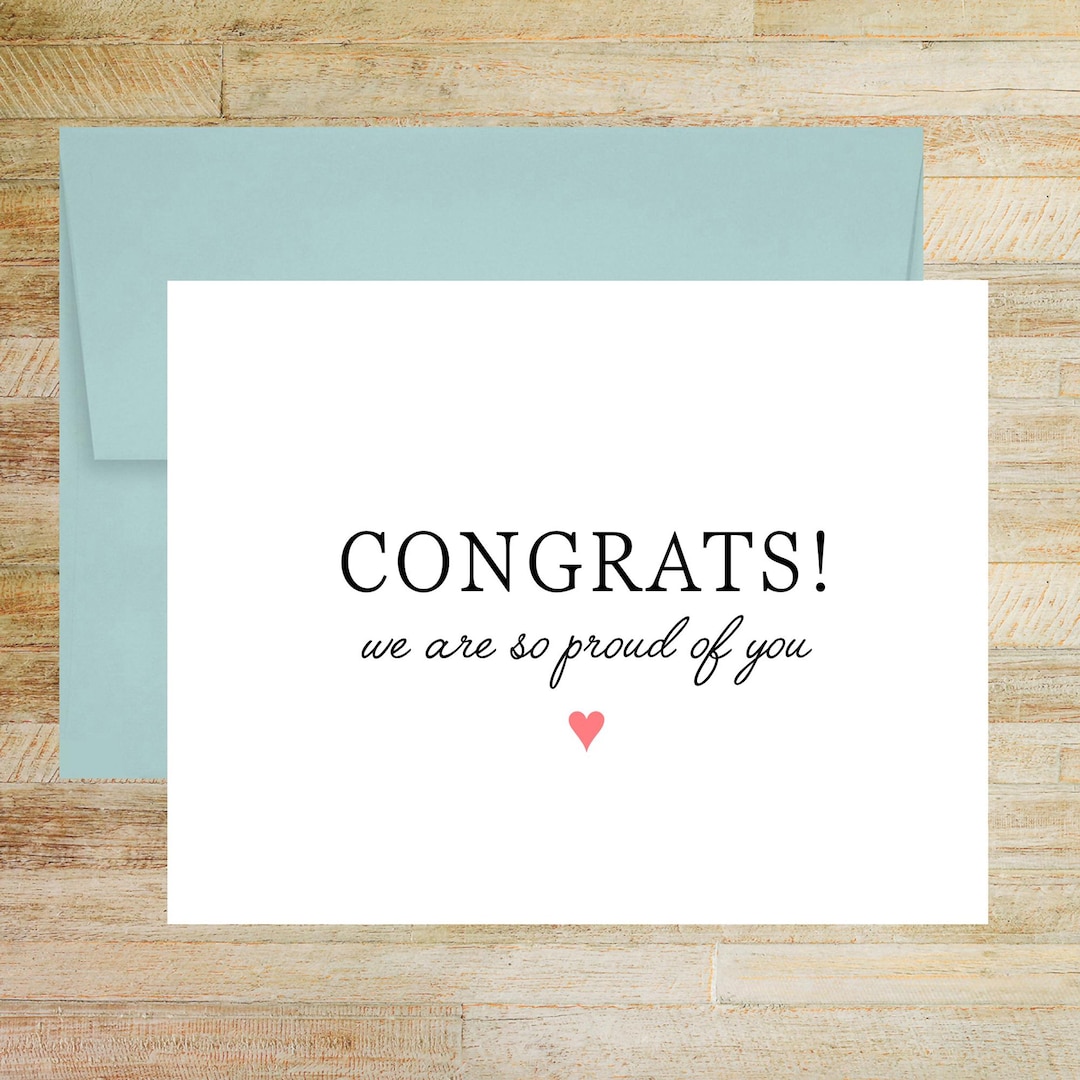 Congrats We Are so Proud of You Pink Heart Greeting Card, Graduation ...