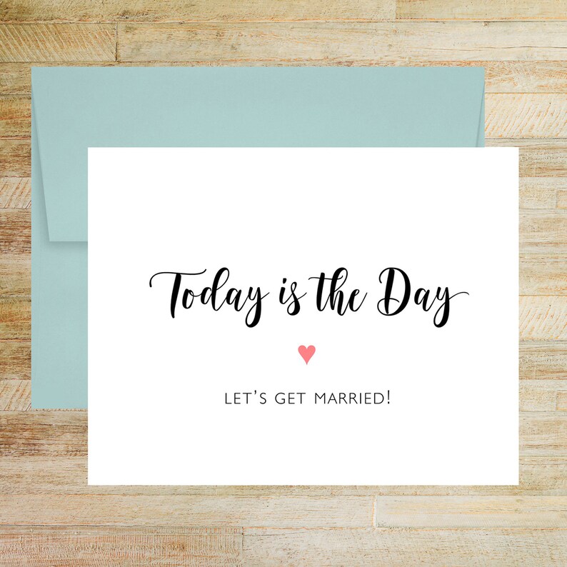 Today is the Day Let's Get Married Wedding Day Card, Elegant Wedding ...