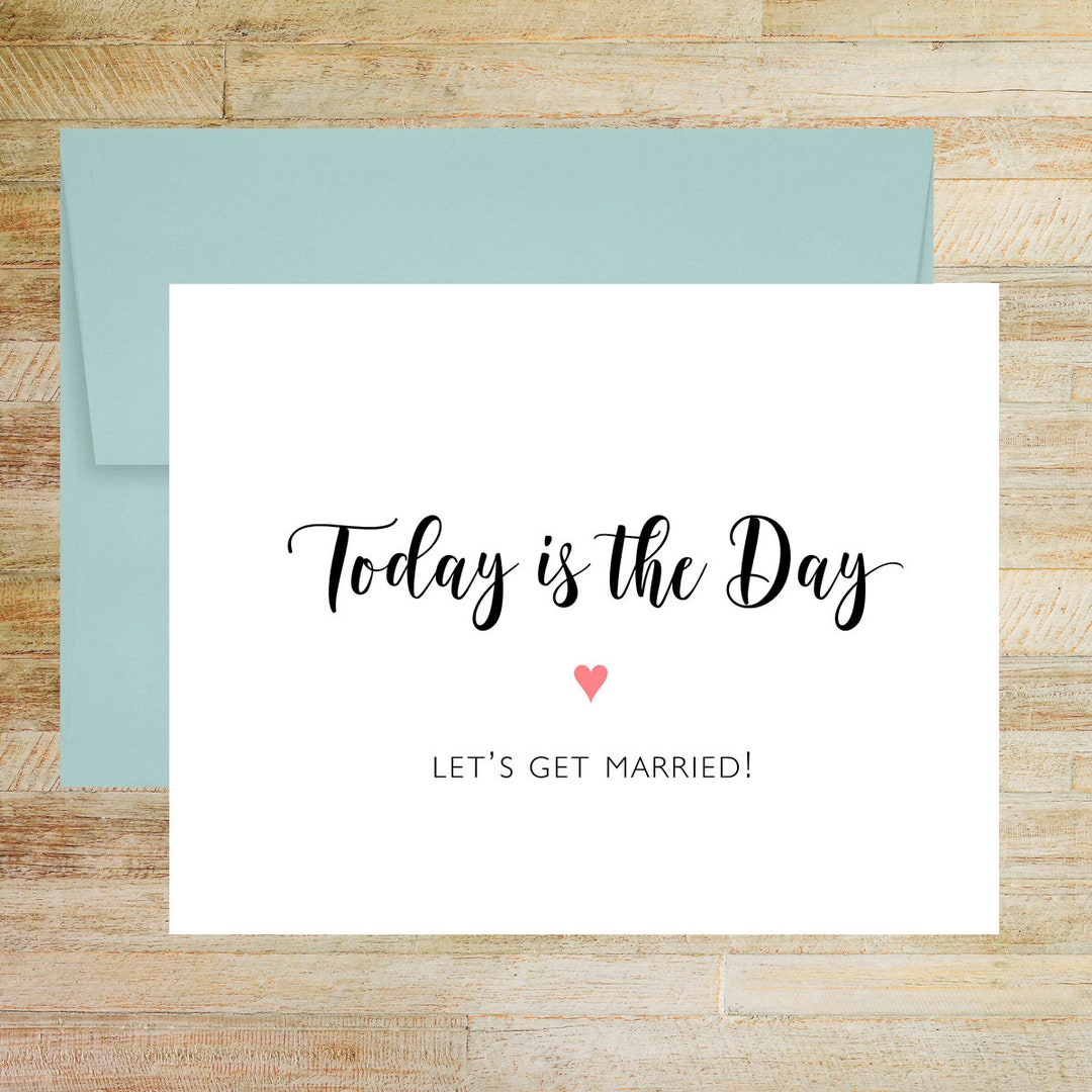 Today is the Day Let's Get Married Wedding Day Card, Elegant Wedding ...