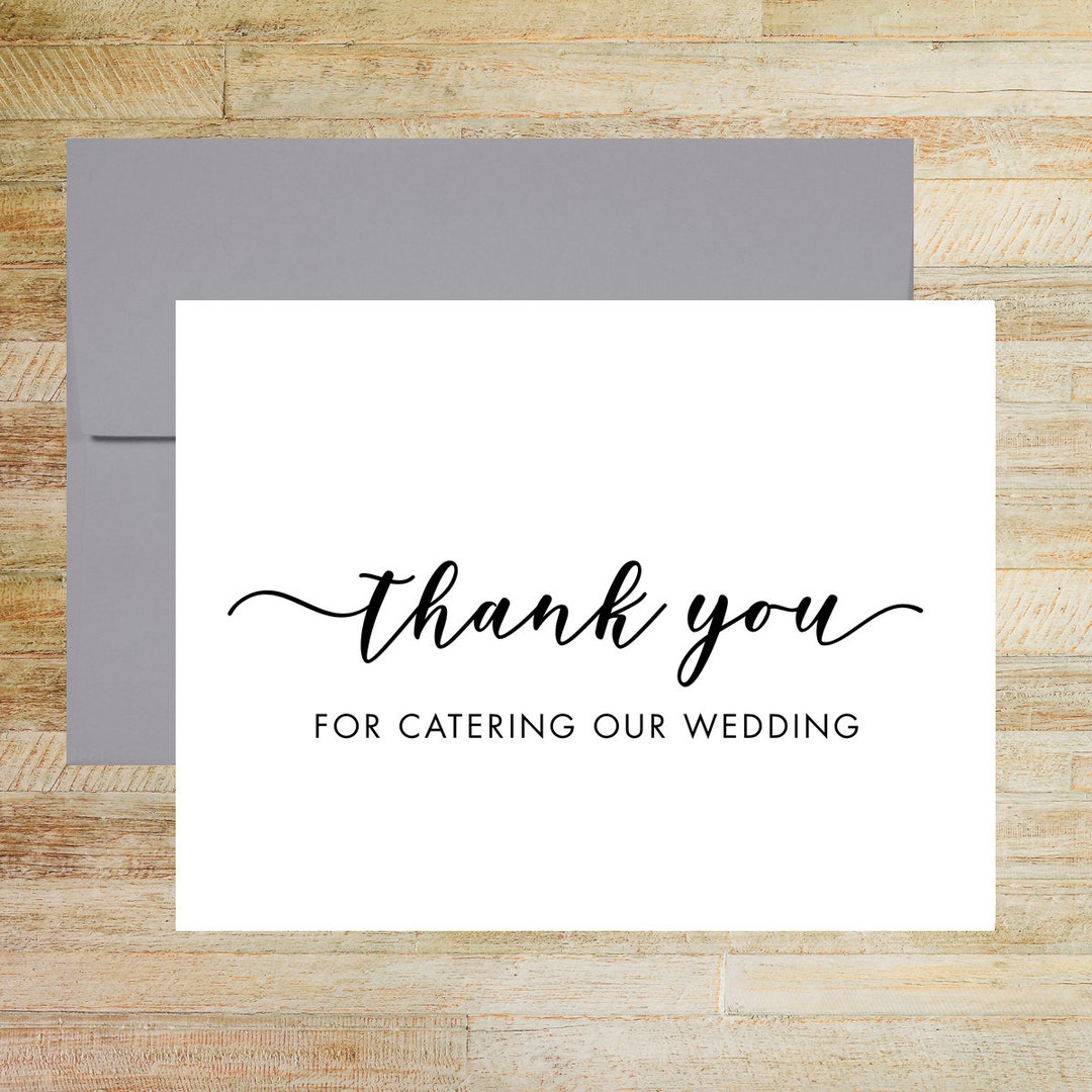 Wedding Caterer Thank You Card, Thank You for Catering Our Wedding ...