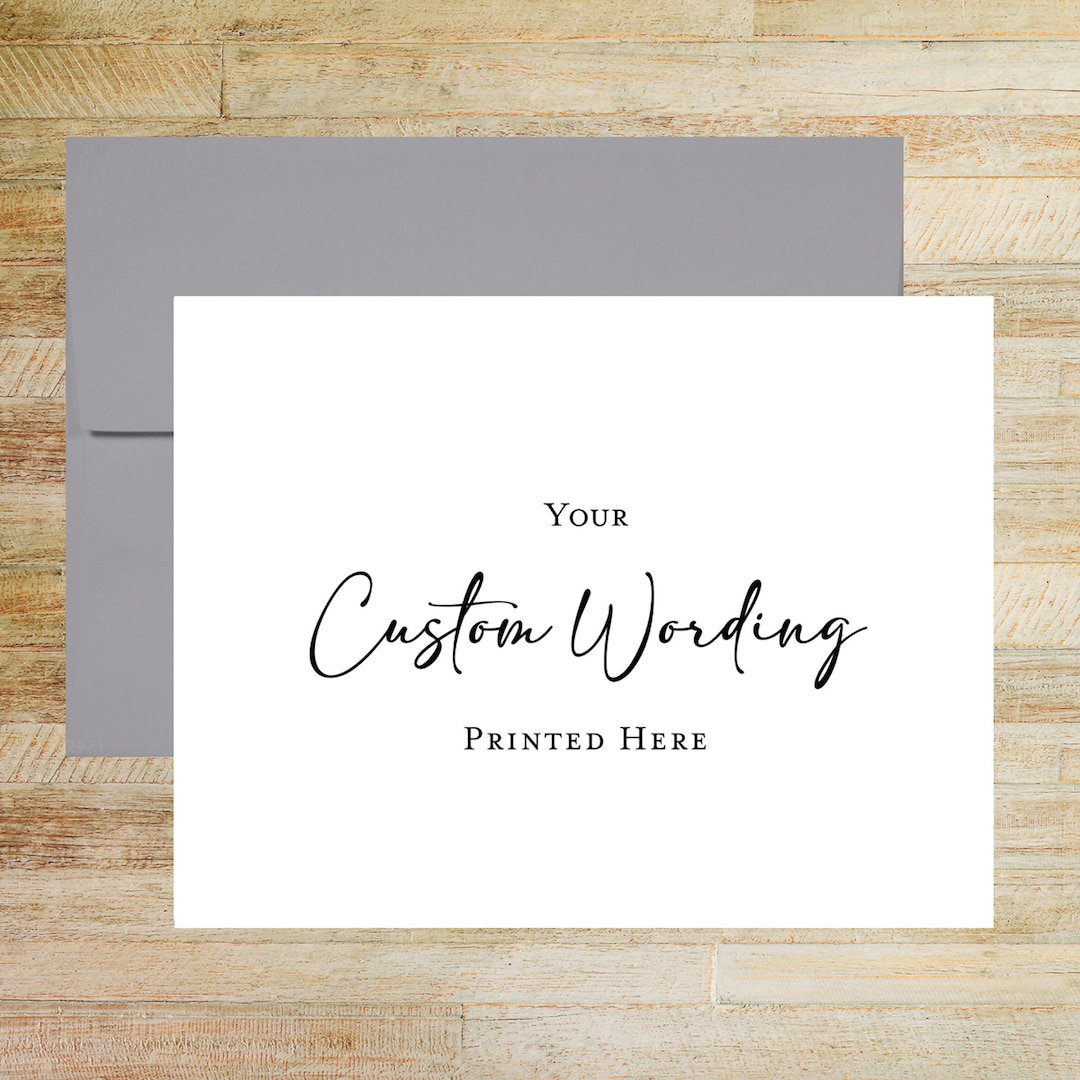 Your Custom Wording Greeting Card, Personalized Elegant Calligraphy ...