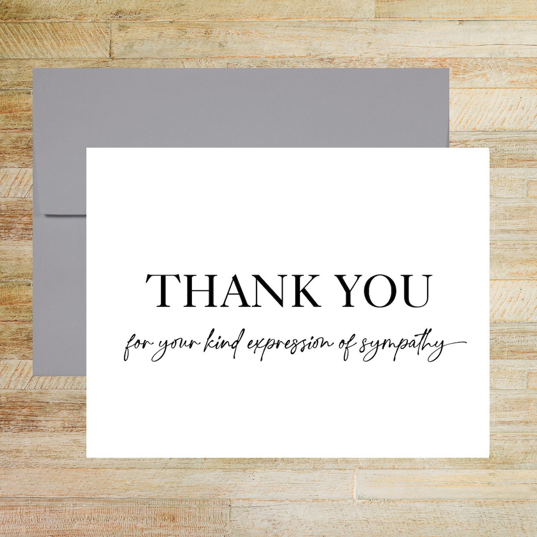 Thank You for Your Kind Expression of Sympathy Note Cards, Set of 10 ...