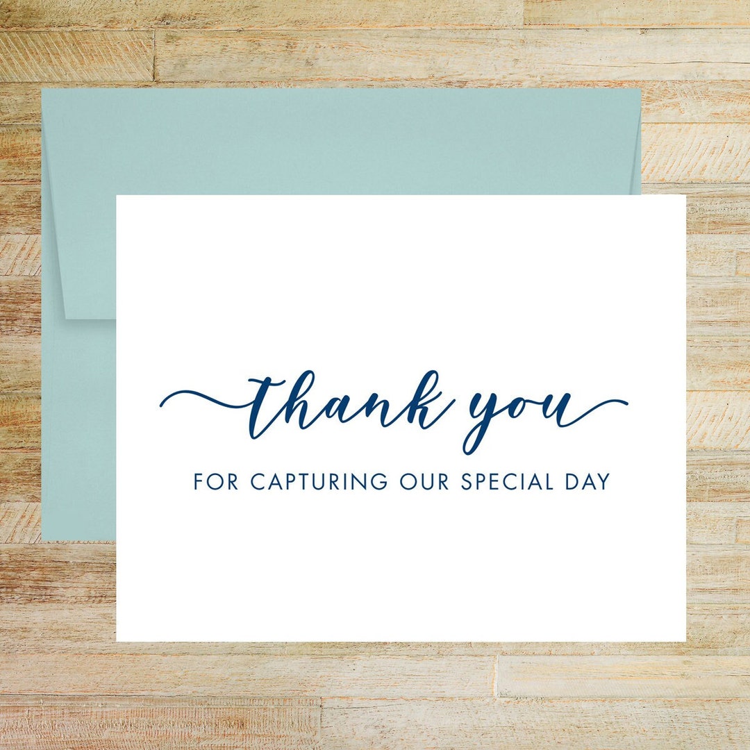 Wedding Photographer Thank You Card, Thank You for Capturing Our ...