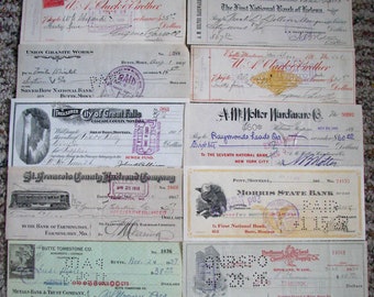 Old bank checks | Etsy