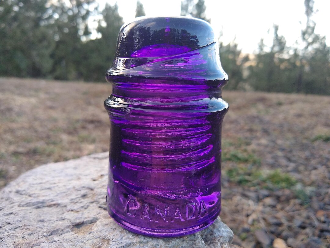 PURPLE CANADIAN Glass Insulator, Bell Telephone Company Insulator ...