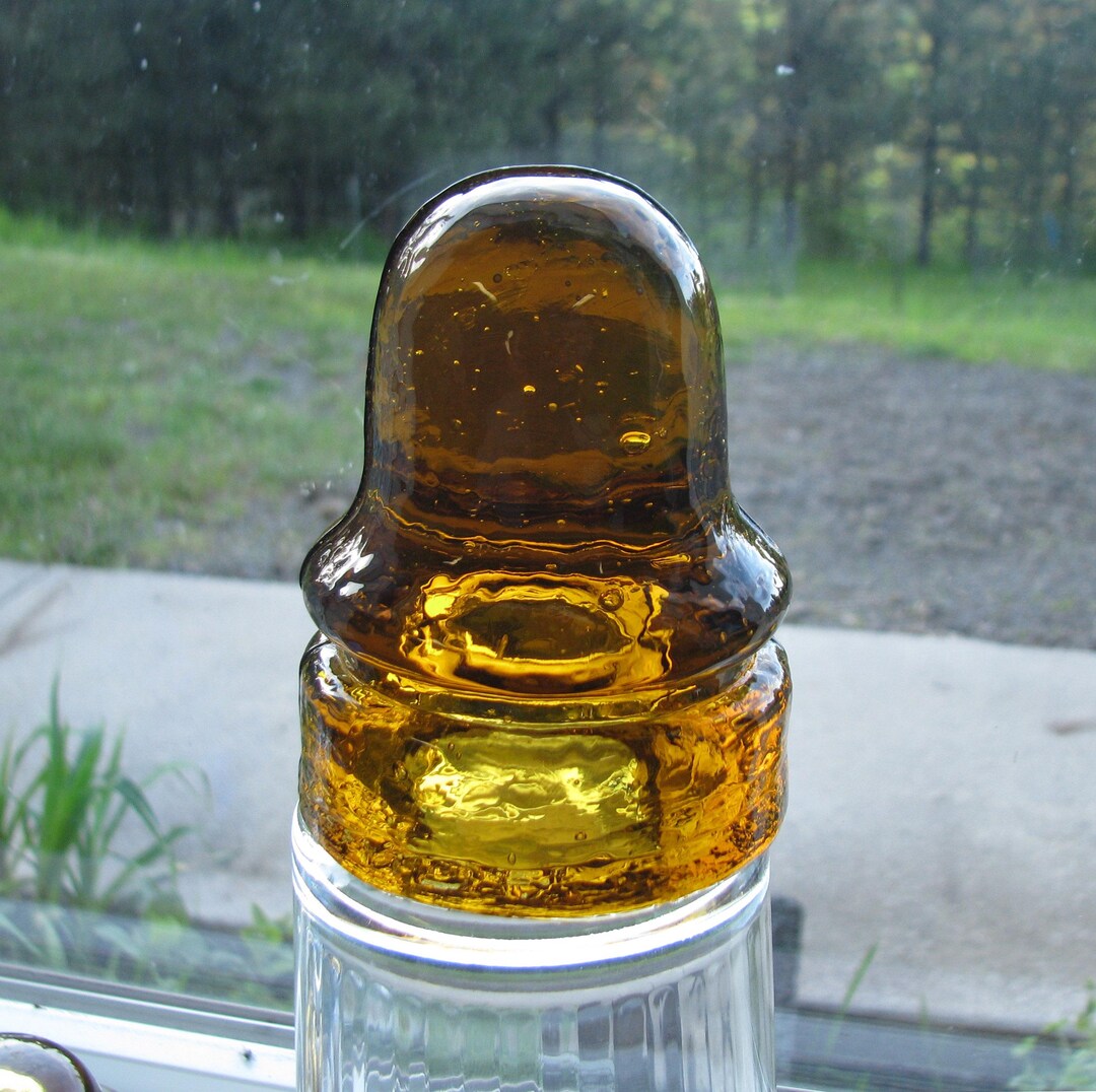Private Issue AMBER Glass Insulator, CANADA Canadian Crude Insulator ...