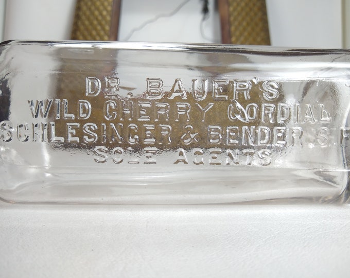 Schlesinger Bender Wild Cherry Cordial Bottle, Antique Western Liquor ...