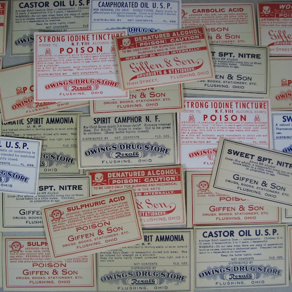 Old Pharmacy Labels - Etsy