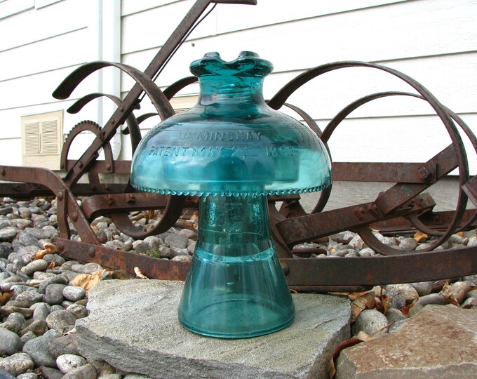 Neat! Large MONTANA High VOLTAGE Glass Insulator, HEMINGRAY Muncie Type ...