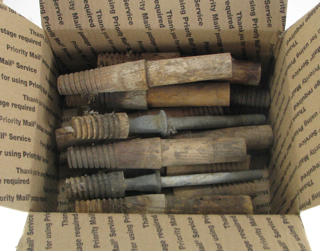 Box of 20 Old WOODEN INSULATOR PINS, for Glass Insulators, for ...