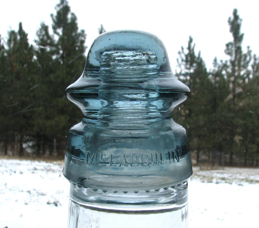 Steely Bluish Glass Mclaughlin No 20 Insulator, 1920's, Vernon CA ...
