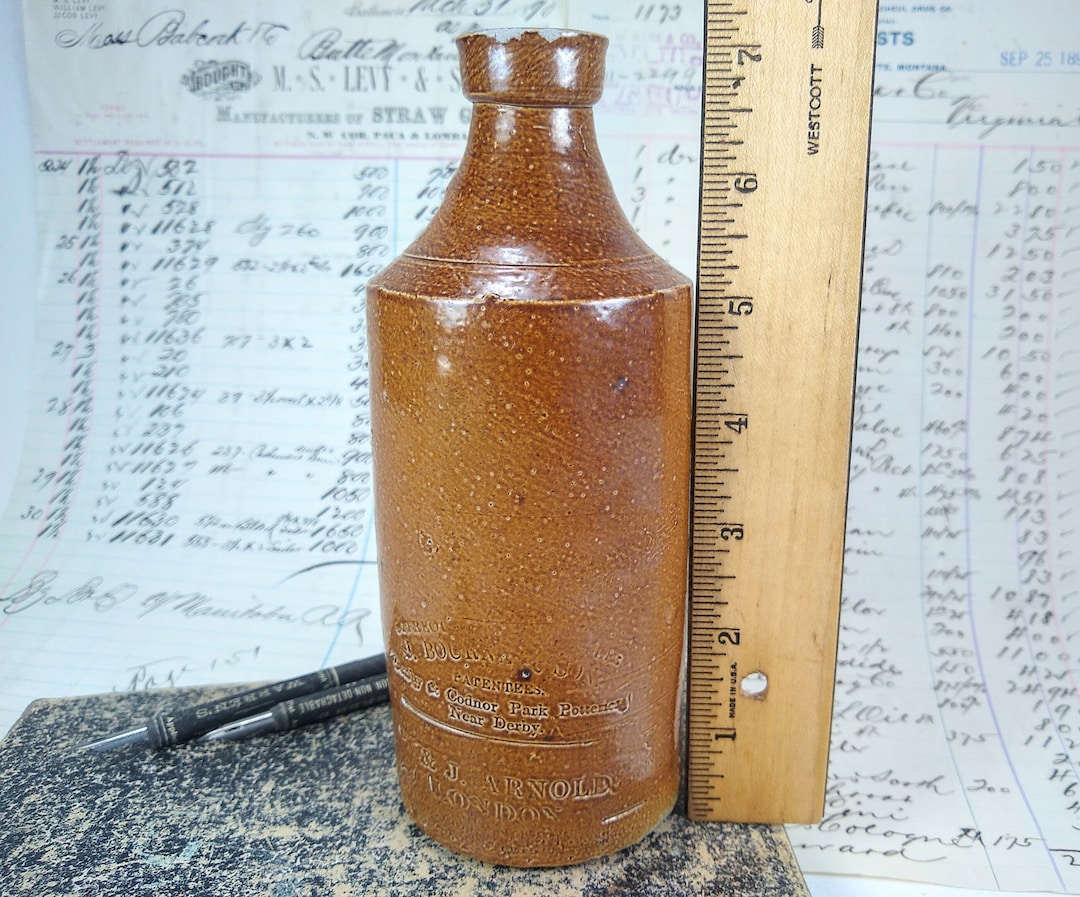 Stoneware Master Ink Bottle, Salt Glazed English Stoneware, Ca 1890 ...