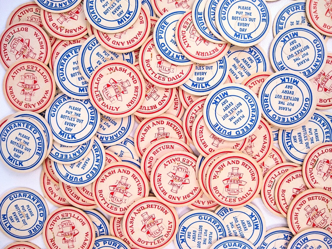 100 Vintage Milk Bottle Caps, Vintage Generic Milk Bottle Caps, Vintage ...
