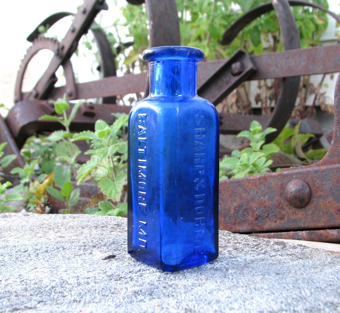 SHARP & DOHME Cobalt Blue POISON Bottle Baltimore Maryland - Etsy