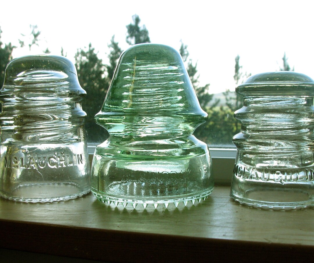 Light Depression Glass Green PRIVATE ISSUE NAJ Glass Insulator ...